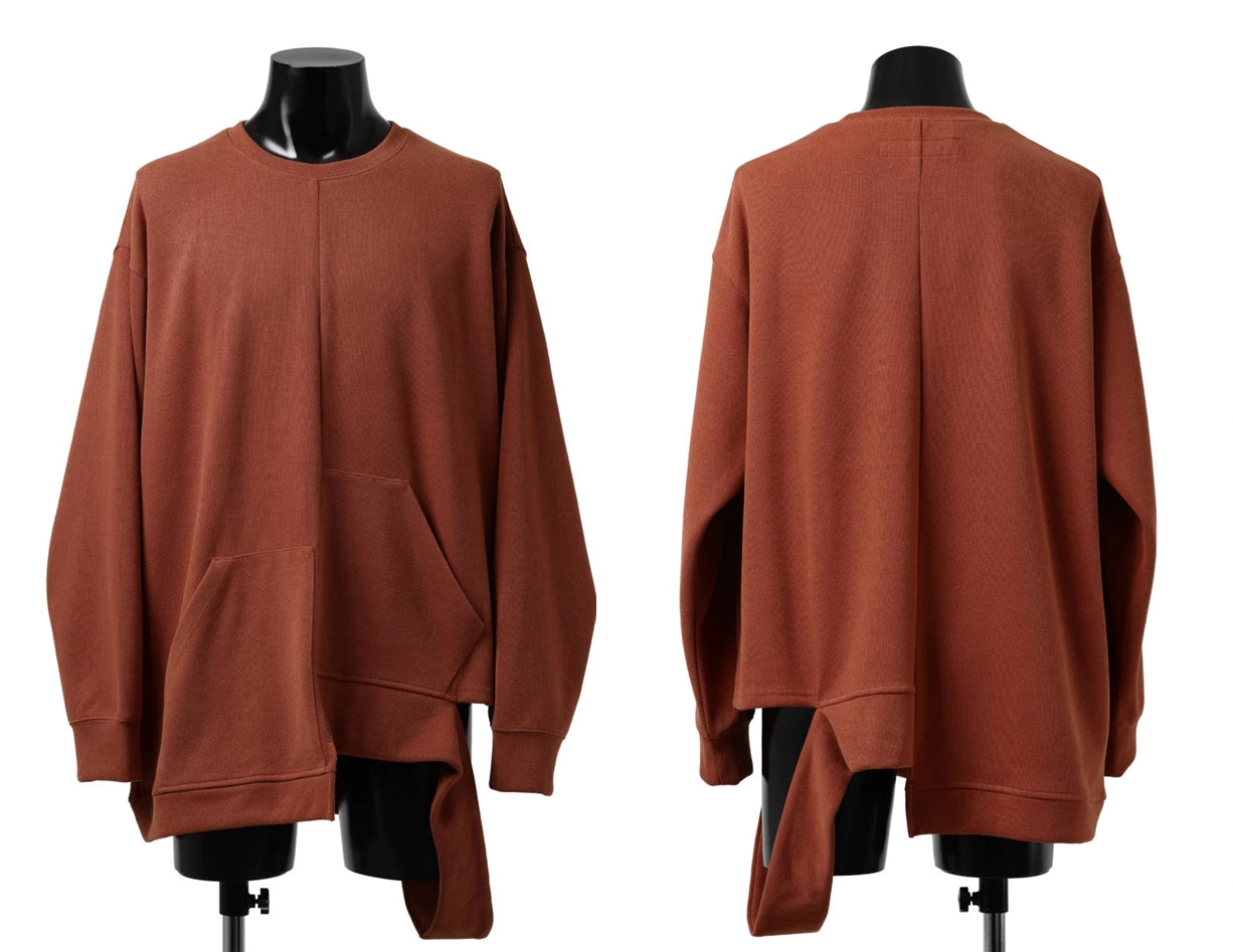 ASYMMETRY LOOP HEM TOP / Oversized Fit Vertically Falling JERSEY Sweat ...