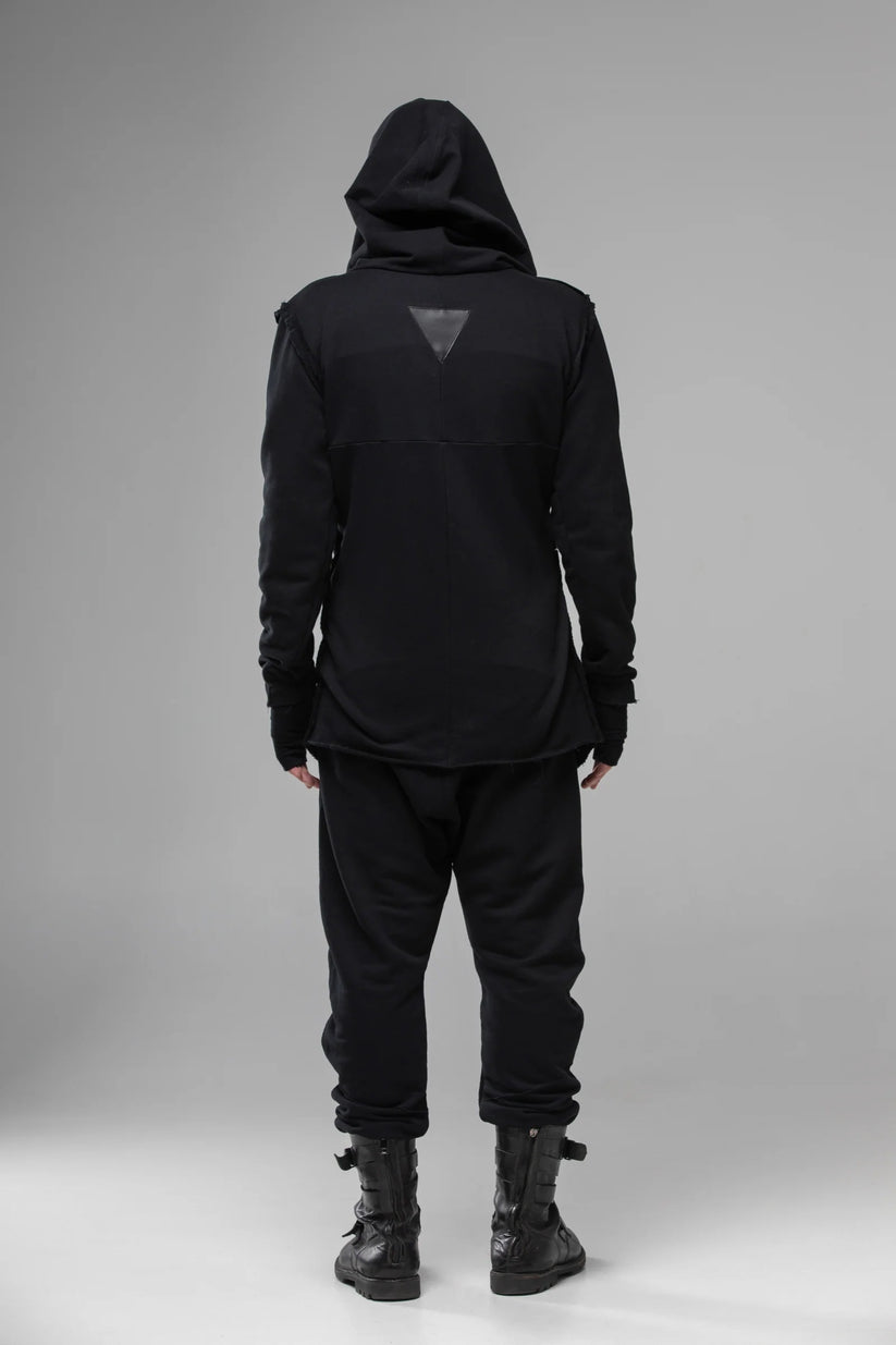 Hooded Asymmetrical Long Jacket for Mens | Ofelya Boutique