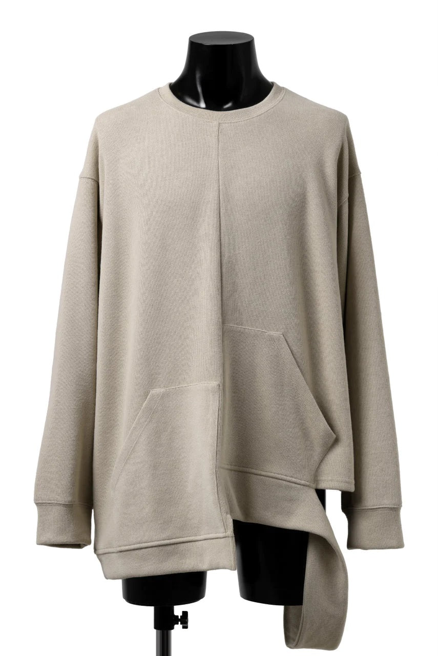 ASYMMETRY LOOP HEM TOP / Oversized Fit Vertically Falling JERSEY Sweat ...
