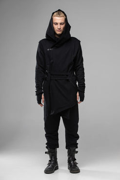 Hooded Asymmetrical Long Jacket for Mens | Ofelya Boutique