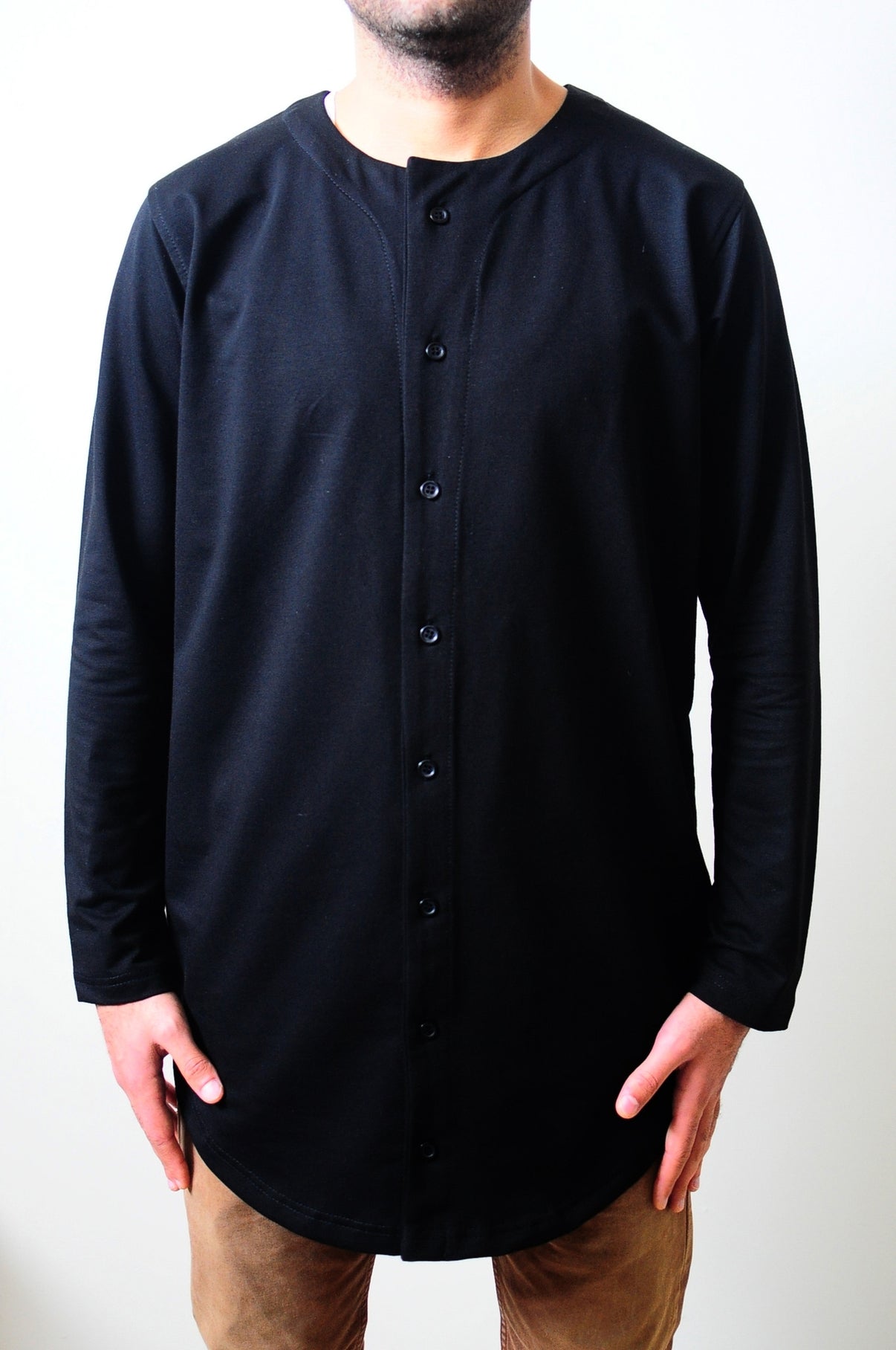 Order Essential Round Neck Front Button Shirt | Ofelya Boutique