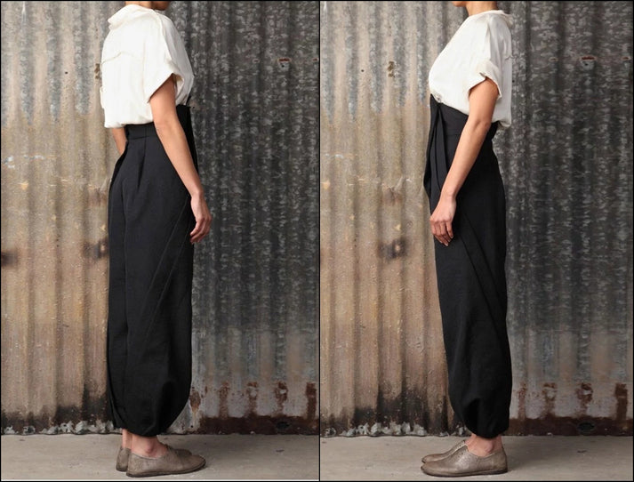 Three-Dimensional Cut High Waist Wide Leg Trousers | Ofelya Boutique