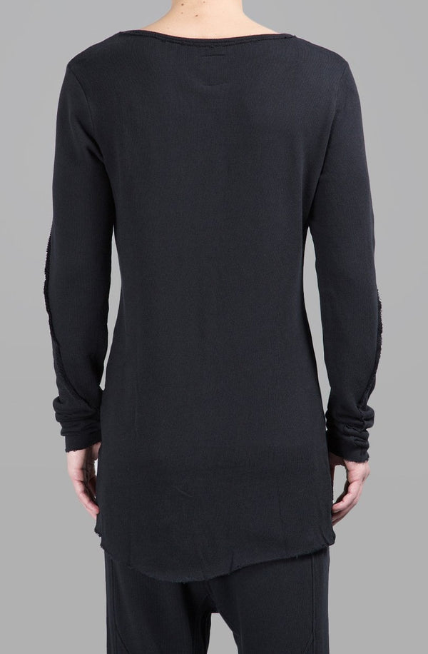 Men's Wide Round Neck Asymmetric Raw Cut Seam Sweatshirt – Ofelya Boutique