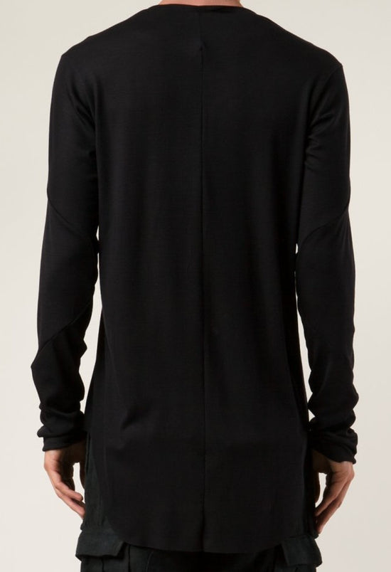 Shop Long Sleeve Elongated Torso Scooped Hem Tee | Ofelya Boutique