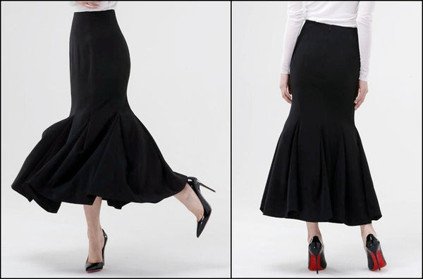Women Woolen Fishtail Skirt / Long Skirt – Ofelya Boutique